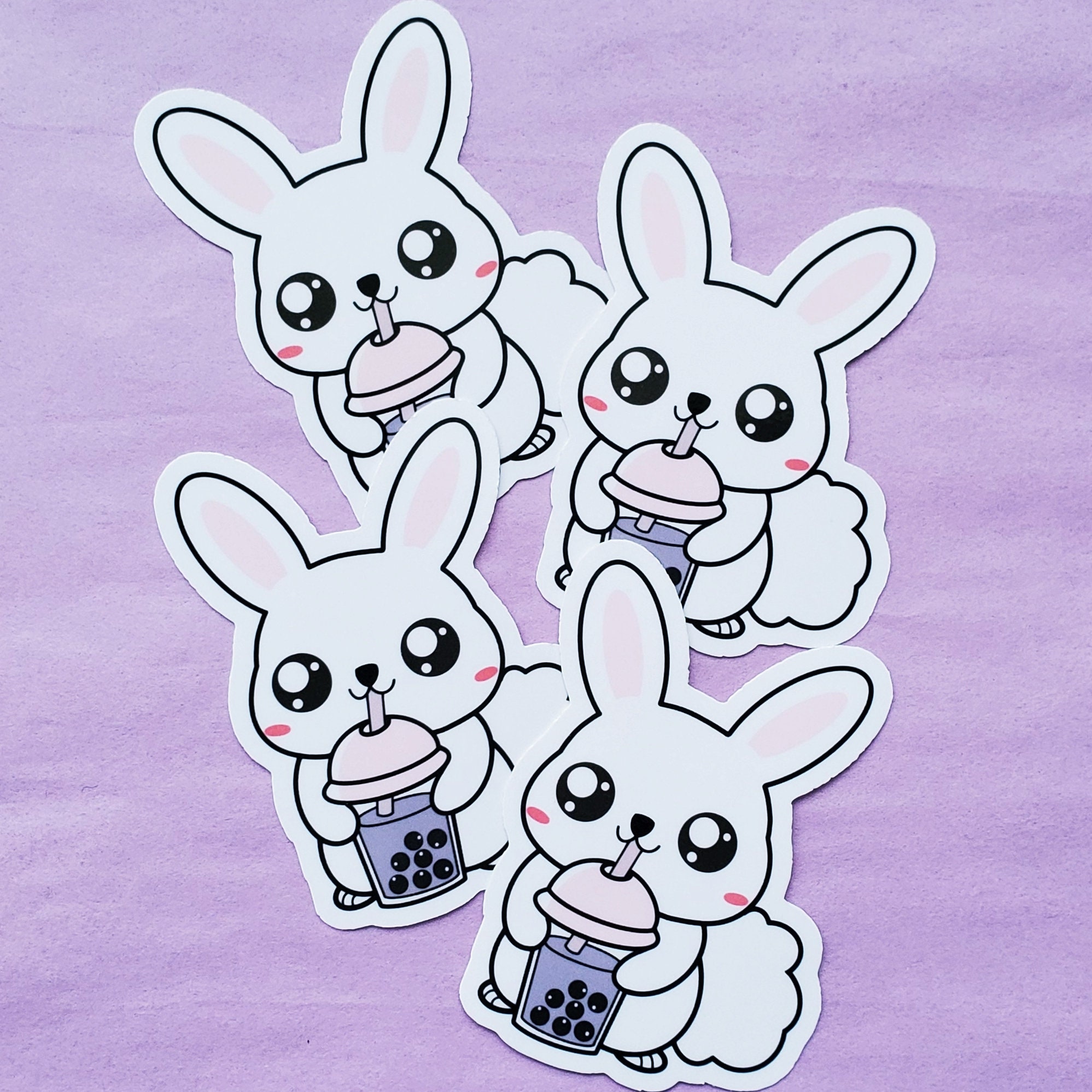 Cute Bunny Boba Die Cut Sticker Laptop Sticker - Etsy UK
