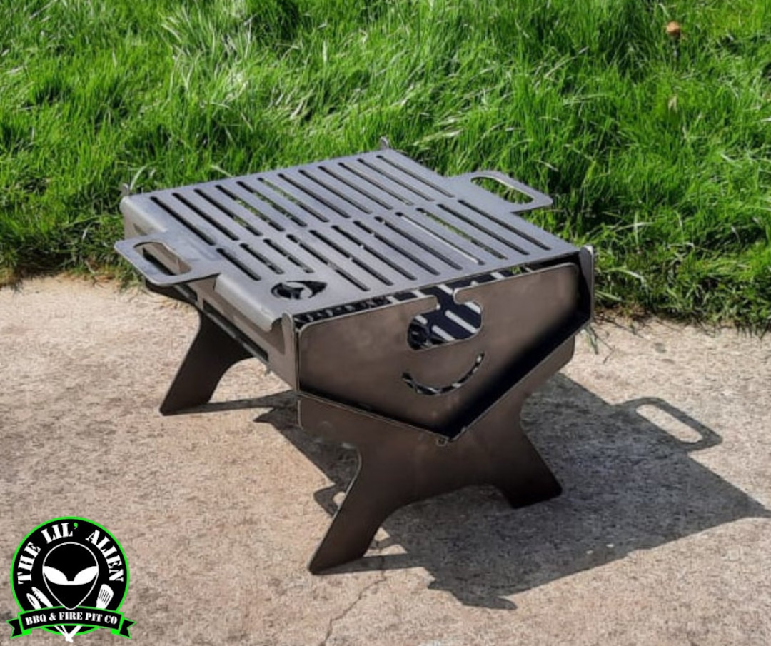 Lil’ Alien Pit N Q Collapsible Firepit With Bbq Grill - Etsy