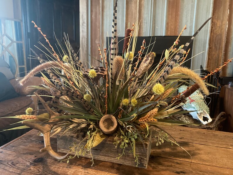 Rustic Antler Arrangement Fall Centerpiece Western - Etsy