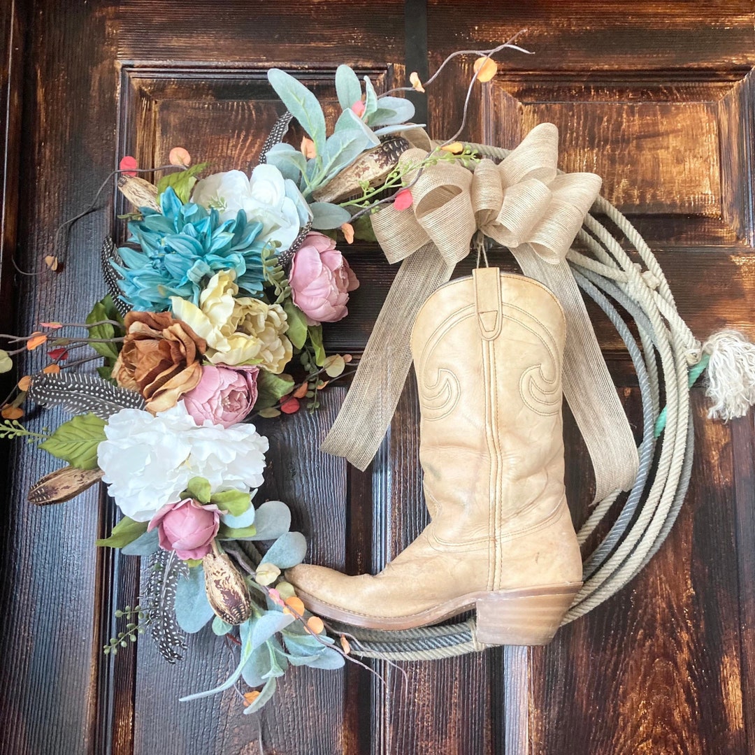 Boot Rope Wreath and Boot Arrangement Summer Wreath and - Etsy