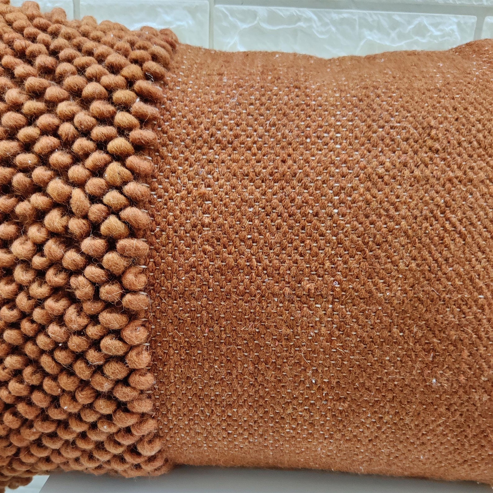 Deep Orange Rust Orange Chunky Loops Hand Woven 100% Wool - Etsy