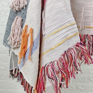 Chunky Woven Hand Loom Cotton Multi Color Sofa Throw Blankets Soft ...