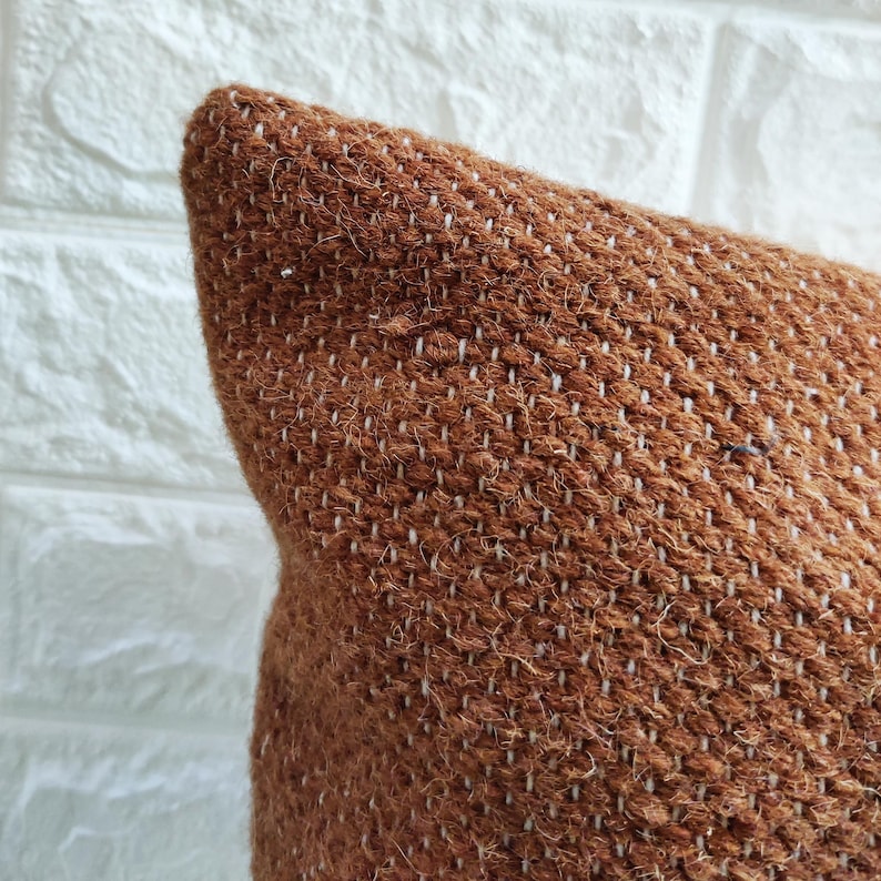 Deep Orange Rust Orange Chunky Loops Hand Woven 100% Wool - Etsy