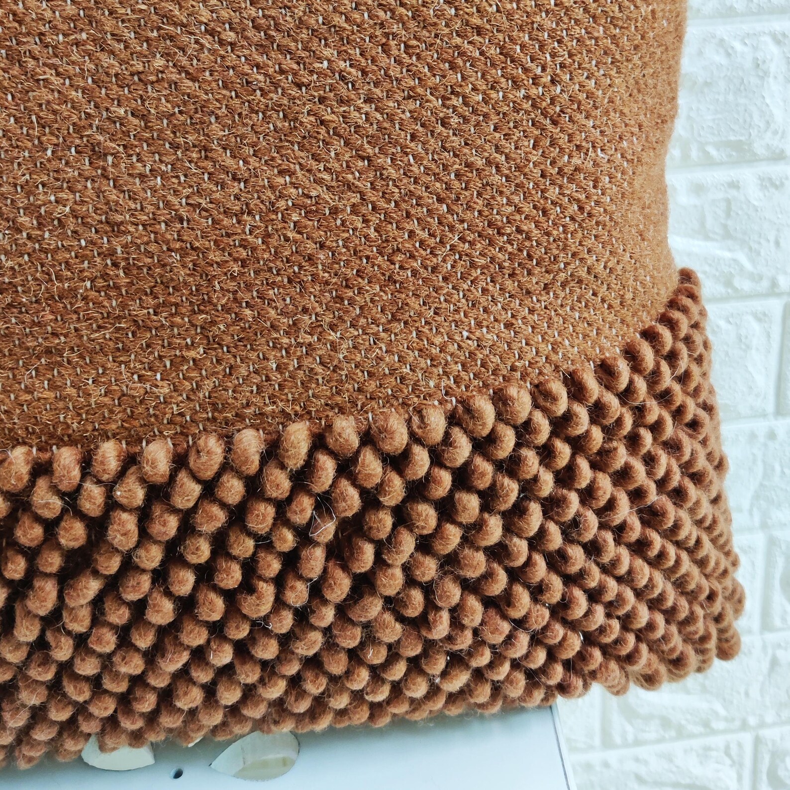 Deep Orange Rust Orange Chunky Loops Wool Hand Woven 12x20 | Etsy