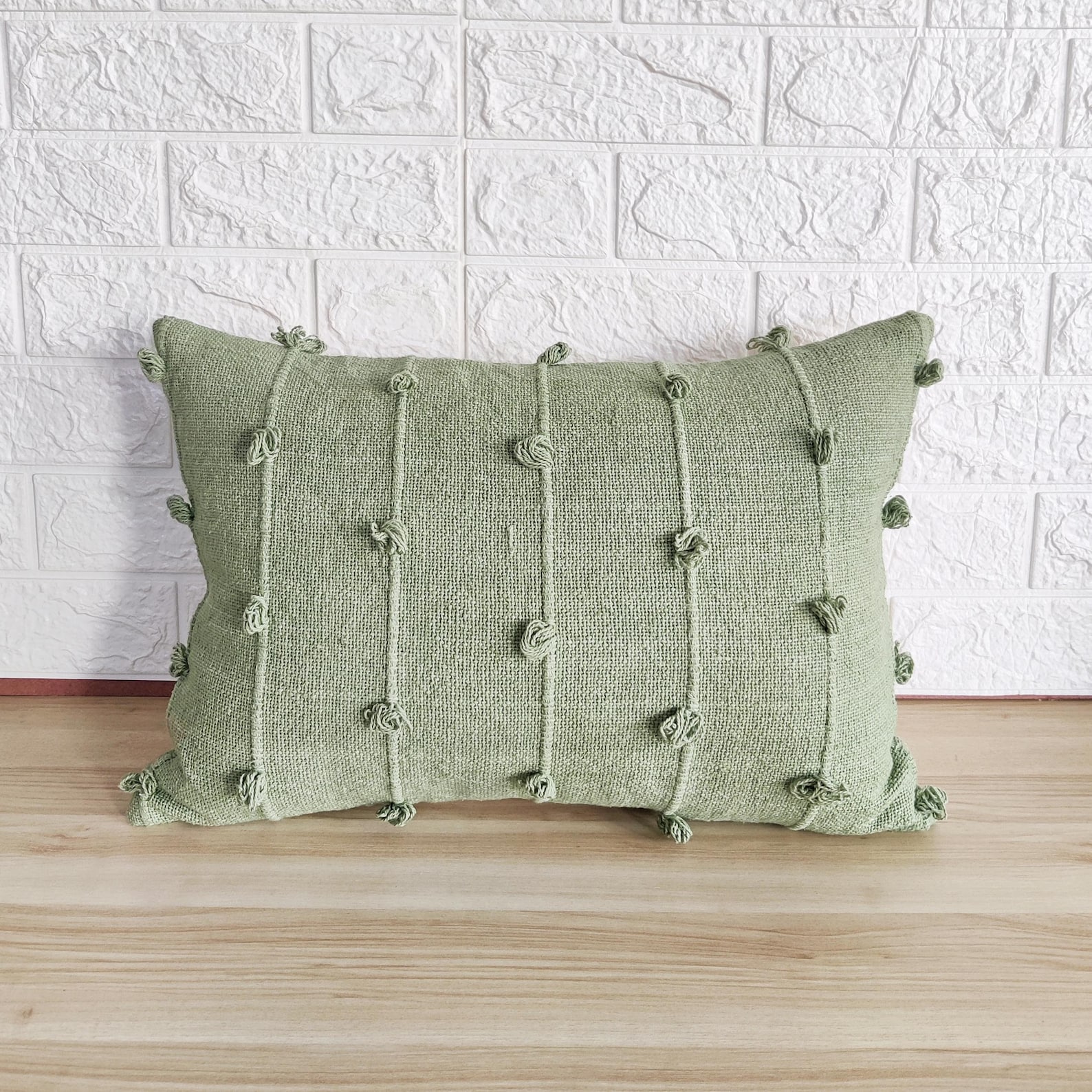 Sage Green Hand Loom Woven Chunky Loops Natural Cotton Hand - Etsy