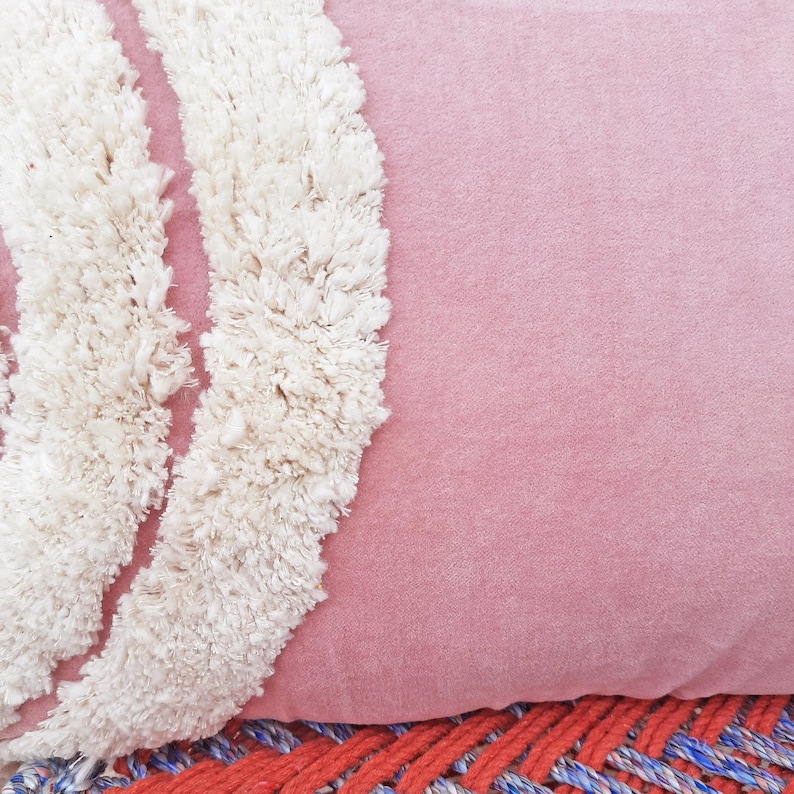Pink & Ivory Tassel Pillow Cover Boho Textured Pillow Case | Etsy