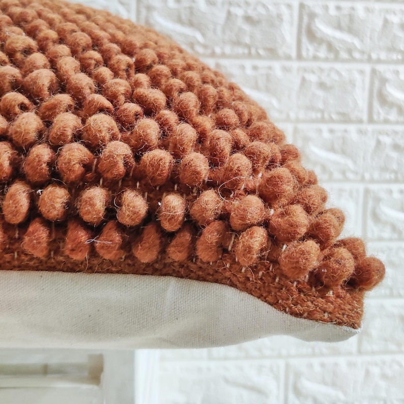 Deep Orange Rust Orange Chunky Loops Hand Woven 100% Wool - Etsy