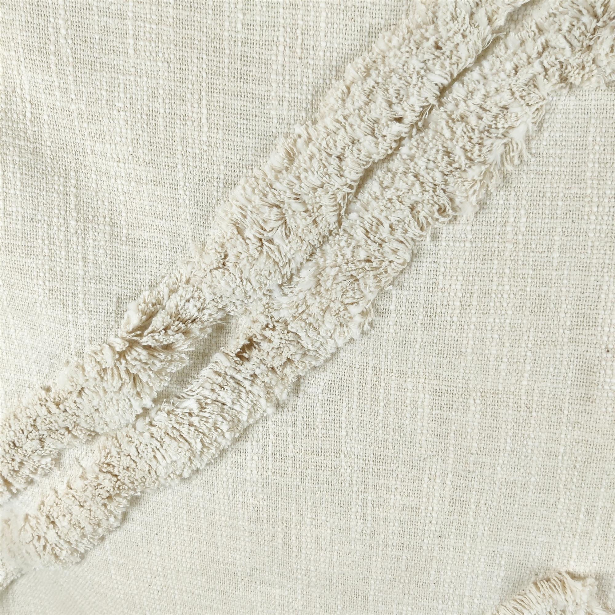 100% Cotton Throw Natural White Cotton Tufted Textured 52x72 | Etsy