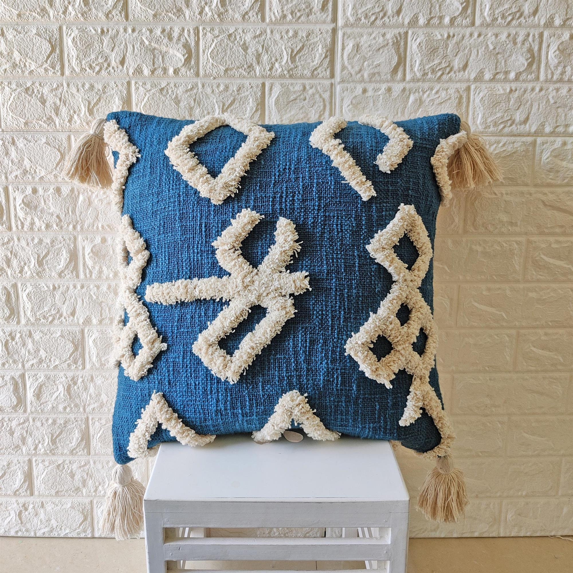 Gray Embroidered Tufted Textured 100% Raw Cotton Hand Dyed | Etsy