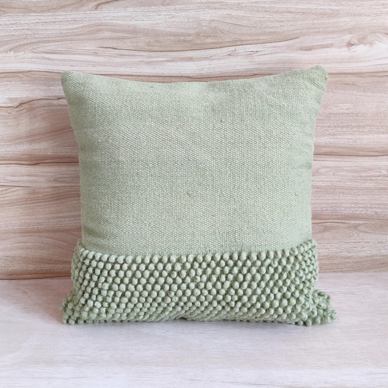 Sage Green / Light Forest Green Chunky Loops Wool Hand Woven - Etsy