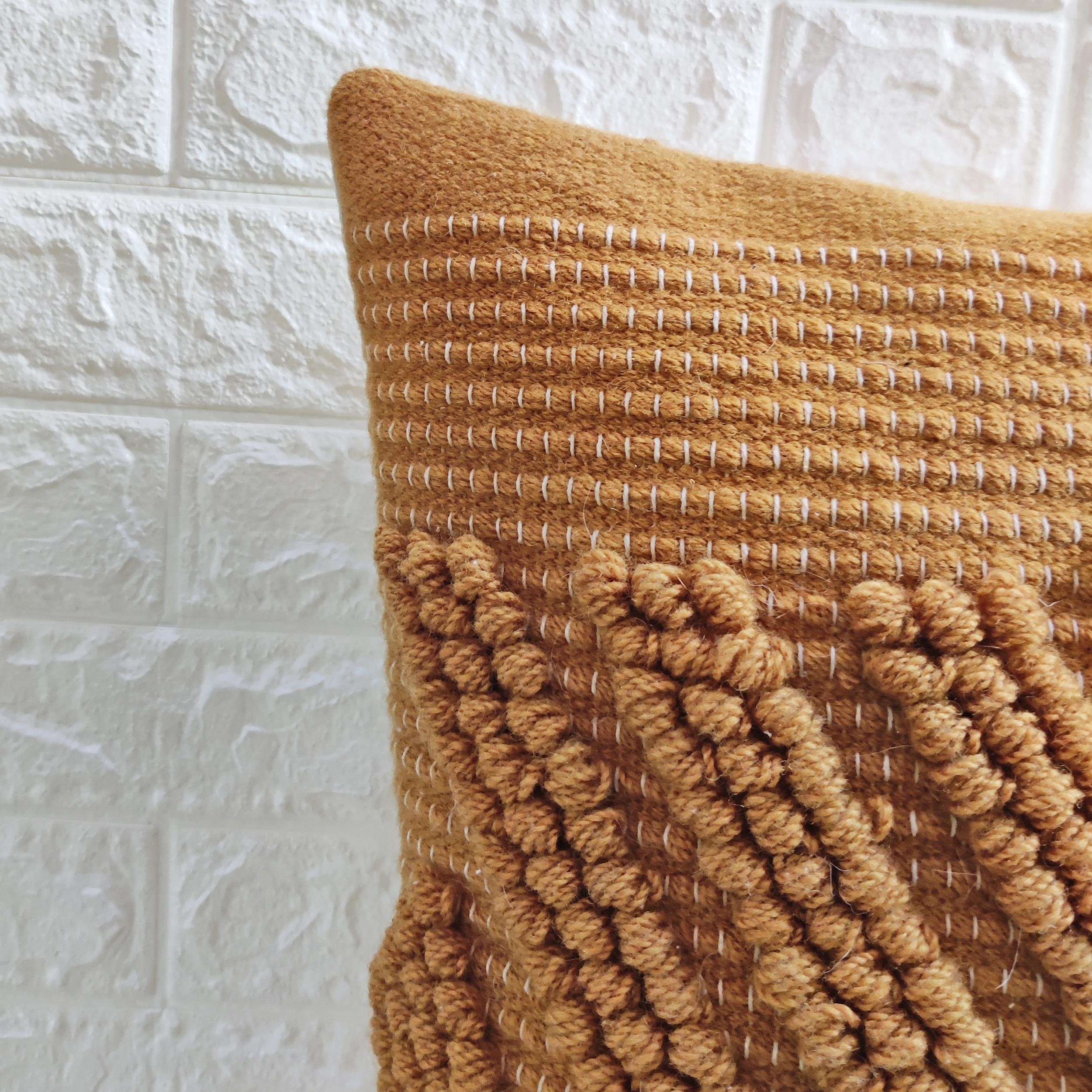Chunky Loops Hand Woven Wool 20x20 Inches Decorative Throw | Etsy