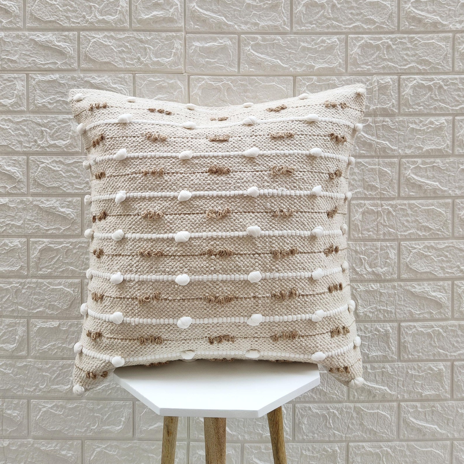 Cream Ivory Cotton & Jute Hand Loom Woven 18x18 20x20. 12x20 - Etsy