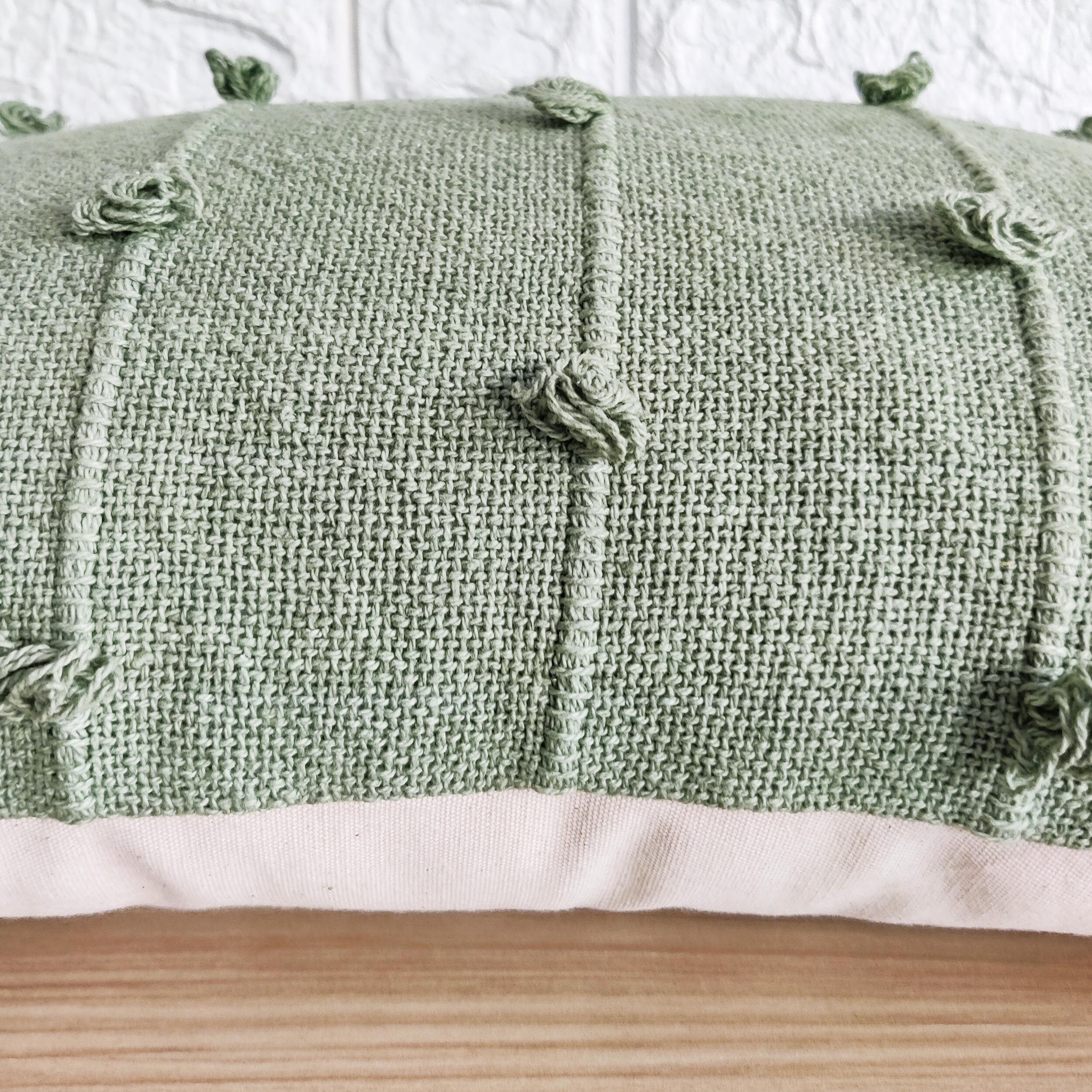 Sage Green Hand Loom Woven Chunky Loops Natural Cotton Hand - Etsy UK