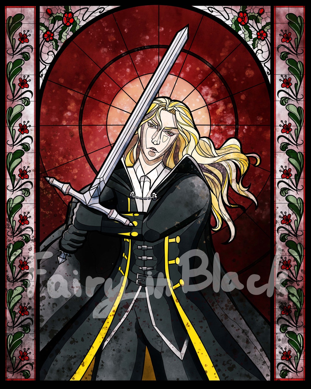Castlevania Fanart Alucard Poster Digital Art Stained - Etsy