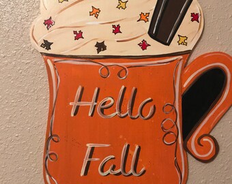 Latte Fall Door Sign - Etsy