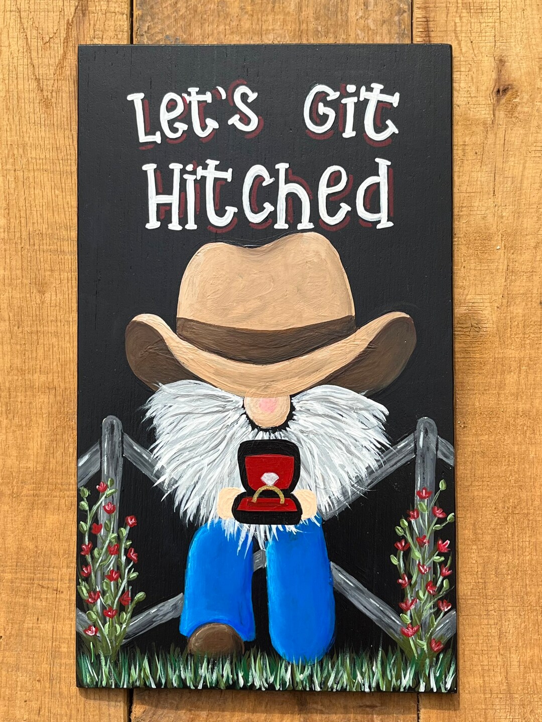 Let's Git Hitched Door Hanger, Proposal Sign, Cowboy Proposal Sign ...