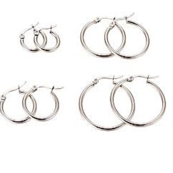 Stainless Steel Hoops - Etsy