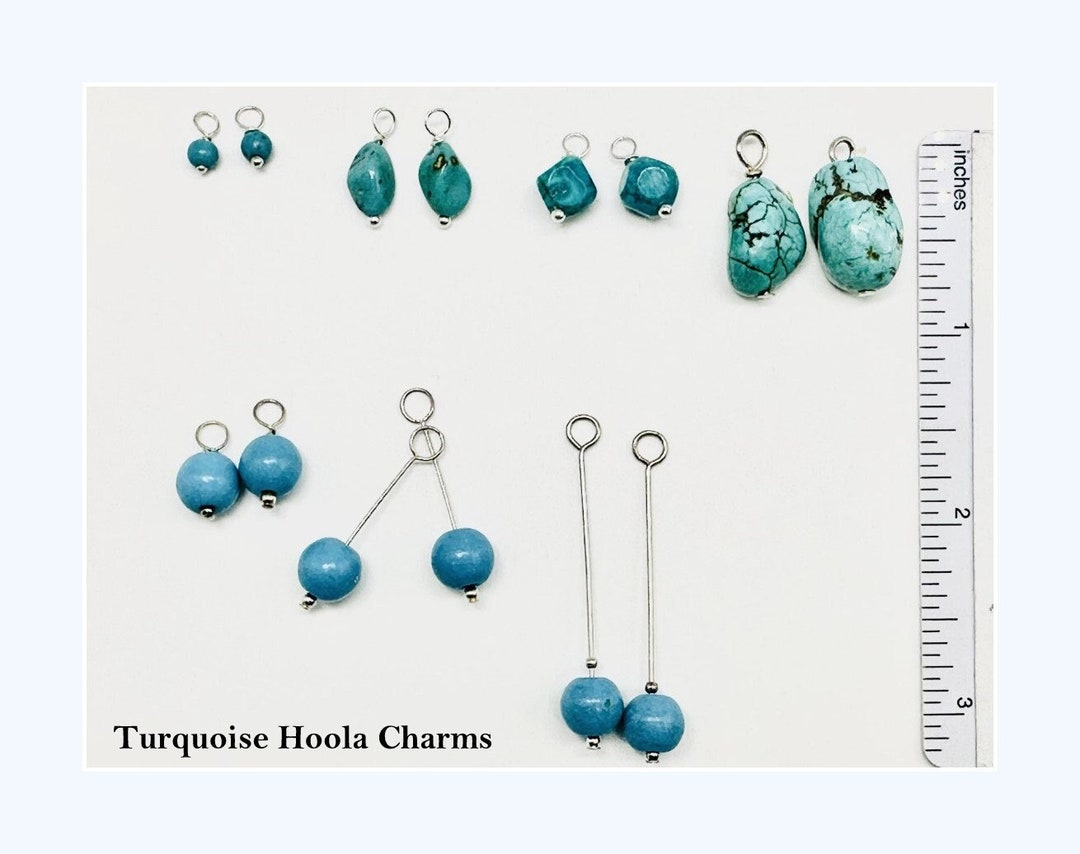 Natural Turquoise Charm Hoolas, Turquoise Charms, Interchangeable ...