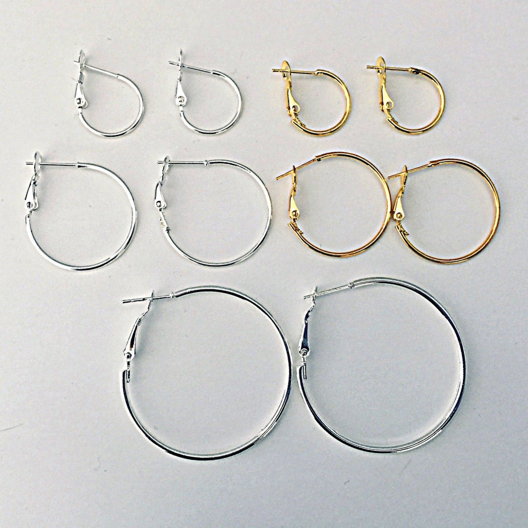 Hoop Earrings, Silver Hoops, Gold Hoops, Easy Snap Back Hoops, Hoola ...