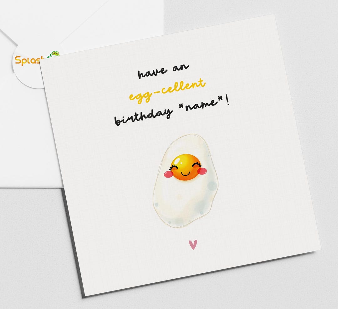 Egg-cellent Egg Pun Birthday Card, Personalised Card, Card for Daughter ...