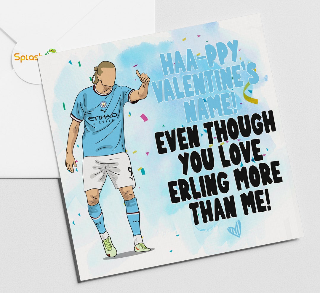 Haaland Valentines Day Card, Personalised Card, Card for Husband, Card ...