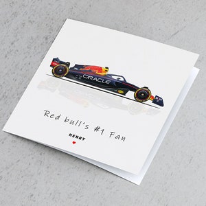 Red Bull Birthday Card, Personalised Card, Card for Son, Card for ...