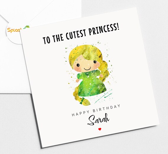 Baby Snow White Birthday Card Personalised Card Card for - Etsy