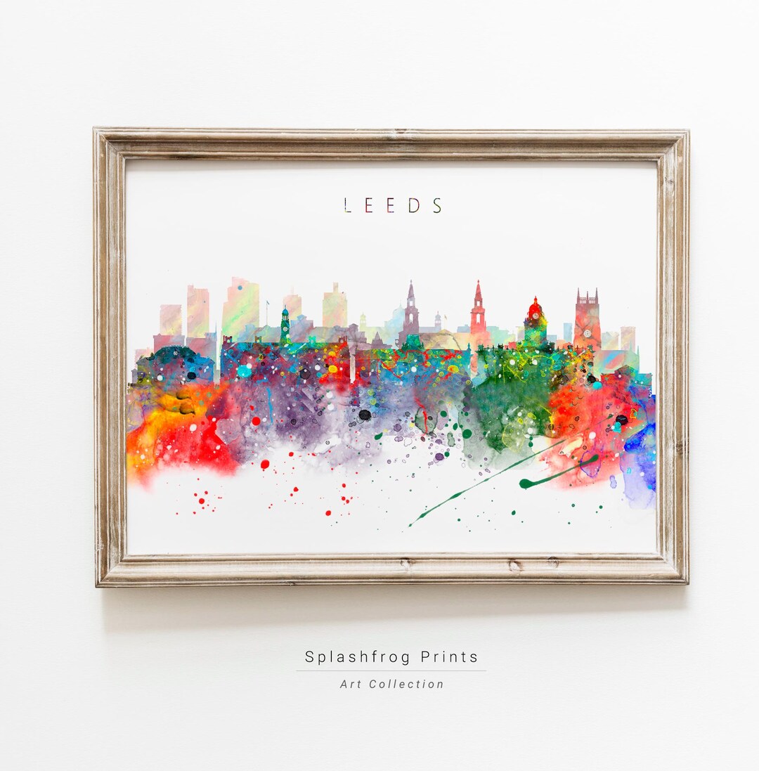 Leeds Skyline Watercolor Print, Home Decor, Wall Art, Print, Poster ...