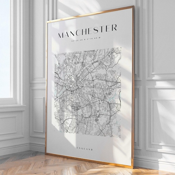 Manchester. Map - Etsy UK