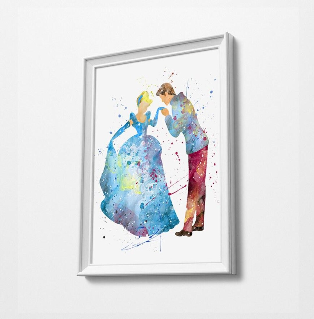 Cinderella Disney Princess Prints Minimalist Watercolor Art Print ...