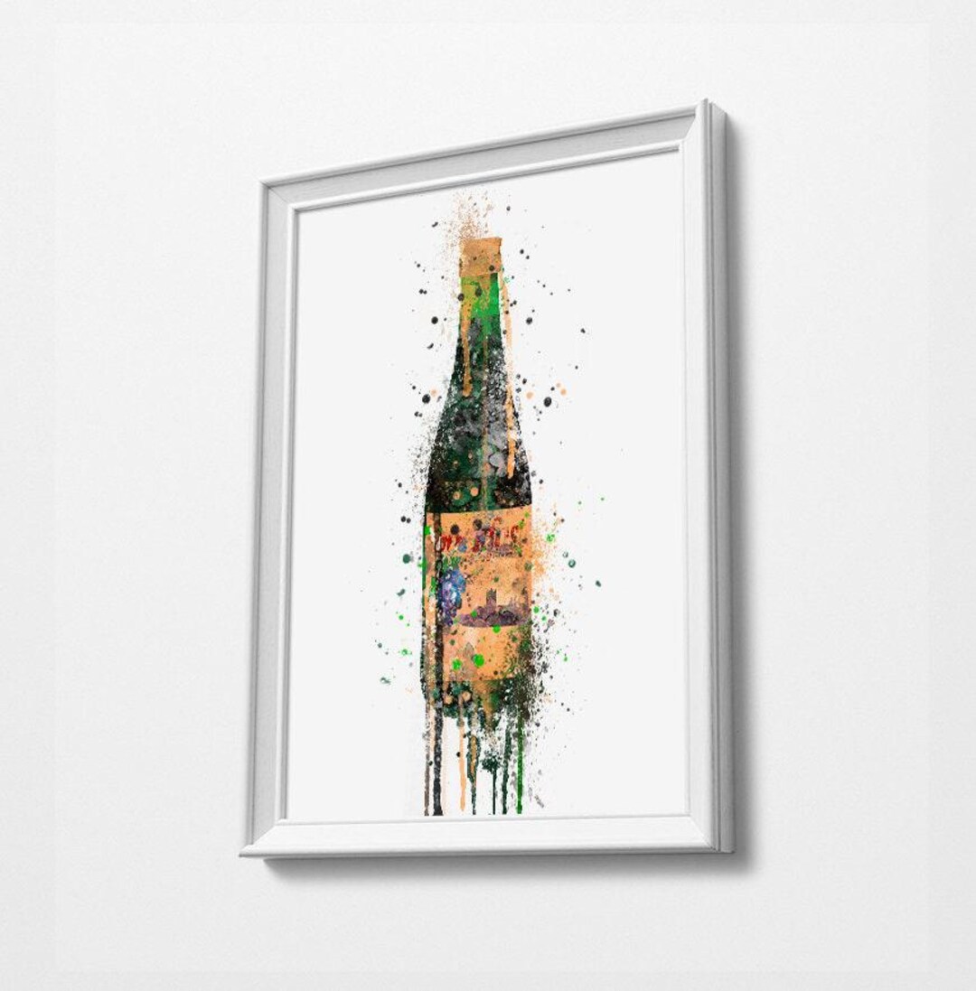 Bucky Bottle Print Minimalist Watercolor Art Print Poster Canvas Gift ...
