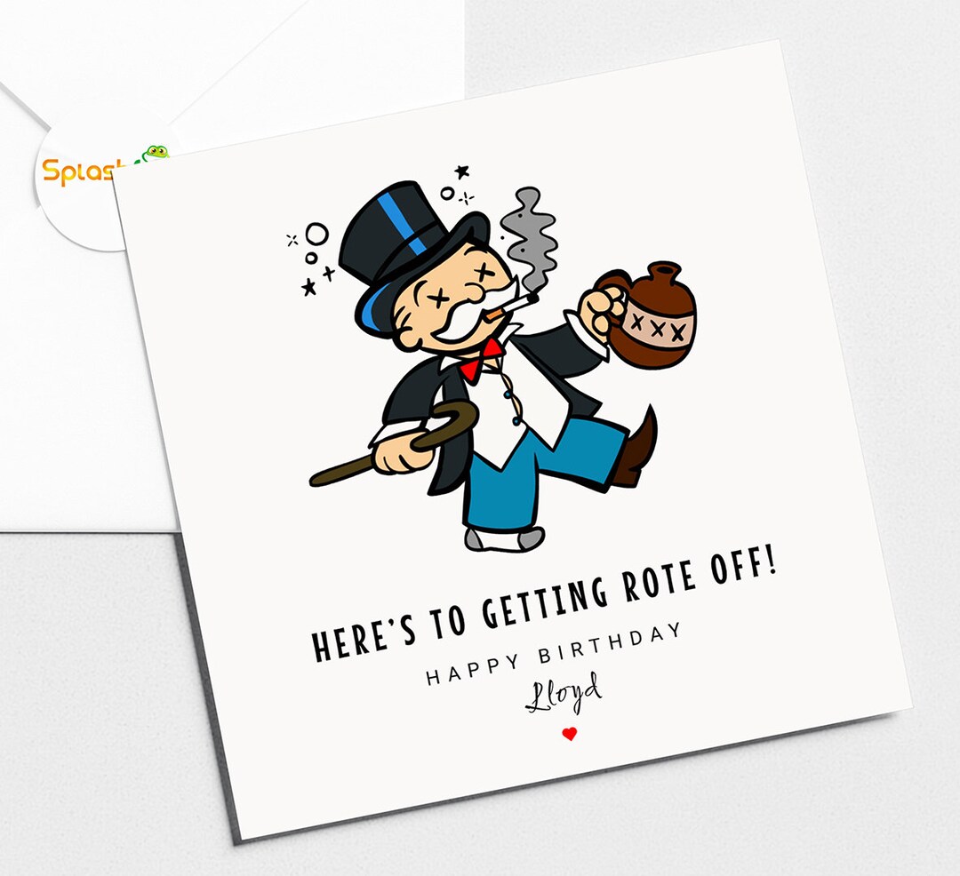 Funny Mr Monopoly Birthday Card Personalised Card Card For Daughter