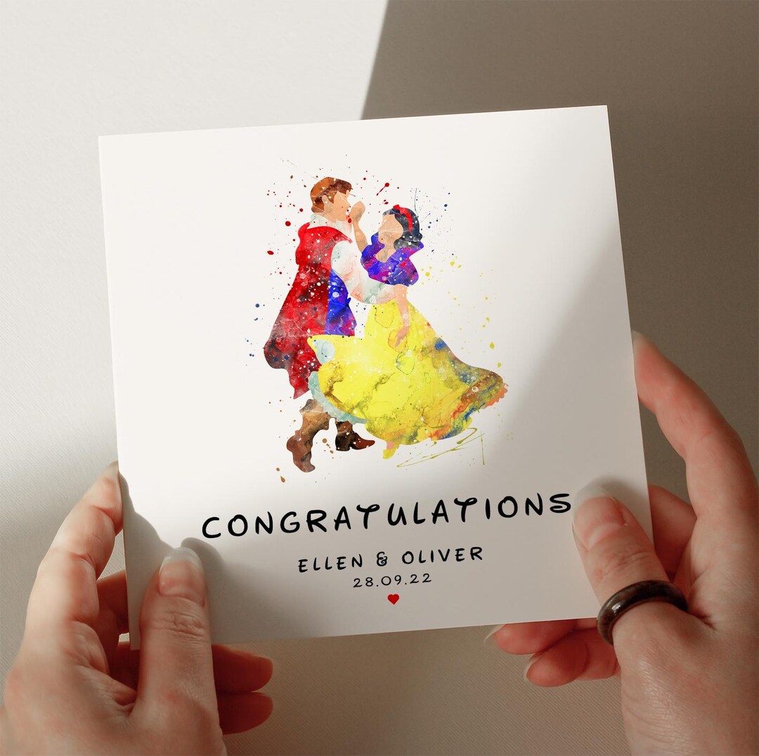 Princess Wedding Card, Personalised Card, Engagement Card, Card for ...