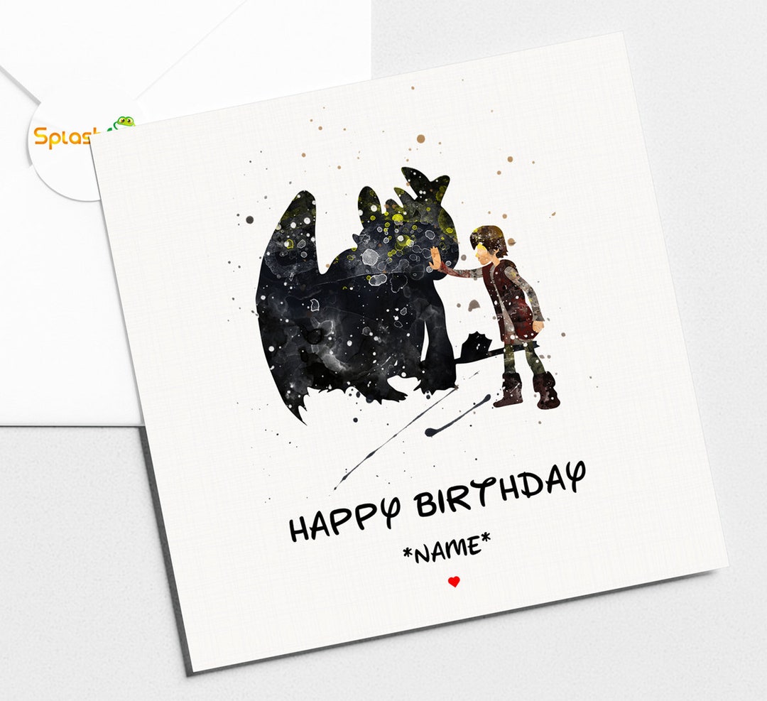 How to Train Your Dragon Birthday Card, Personalised Card, Card for Son ...