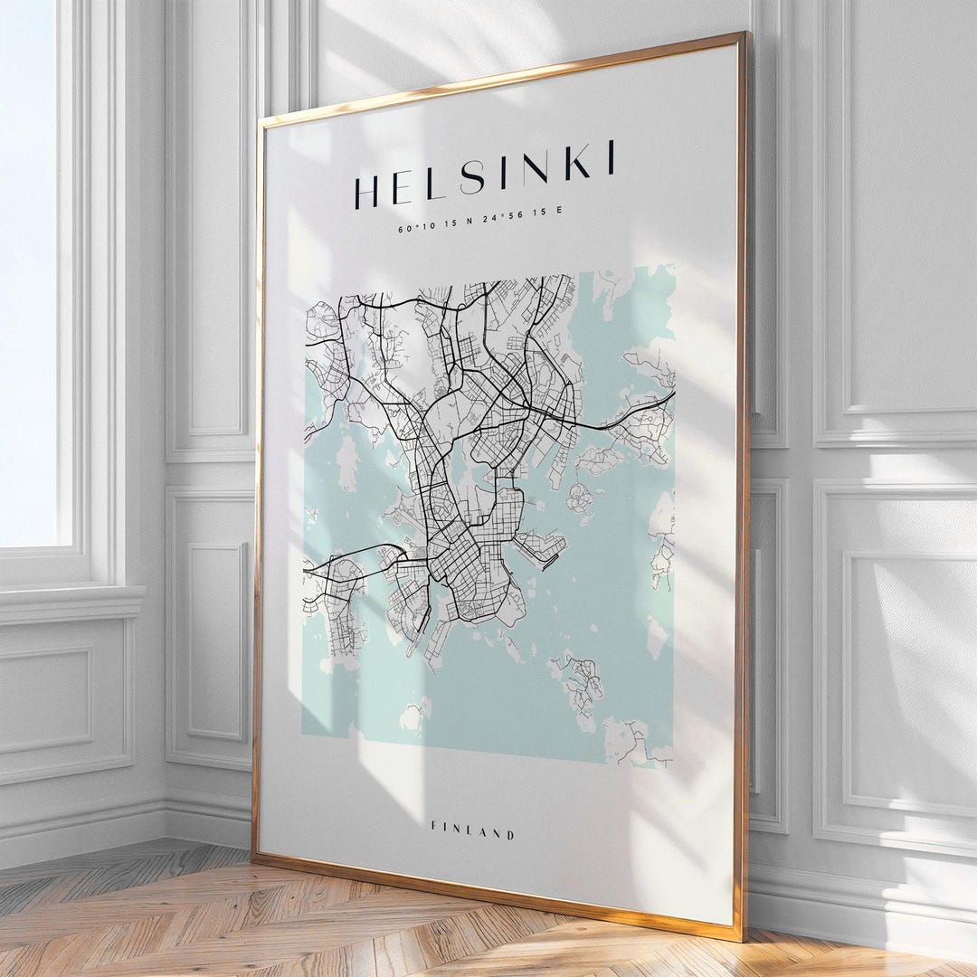 Helsinki City Map Print, Home Decor, Wall Art, Print, Poster, Framed - Etsy