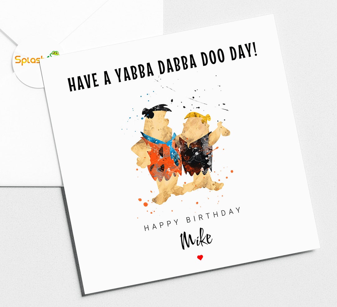 Flintstone Birthday Card Broomstick Birthday Card Card for - Etsy