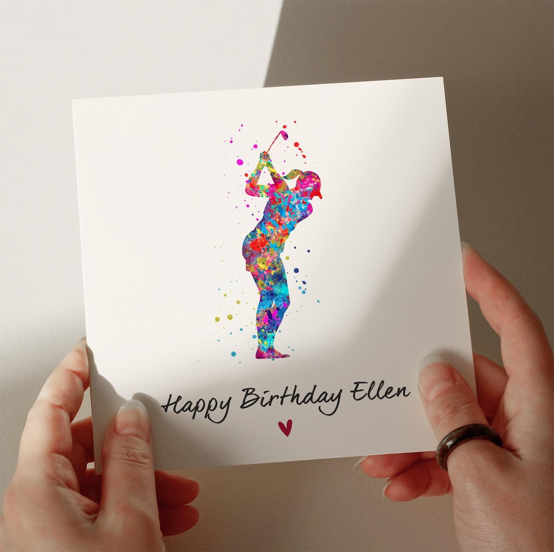 Golf Birthday Card, Girlfriend Birthday Card, Female Golfer Birthday ...