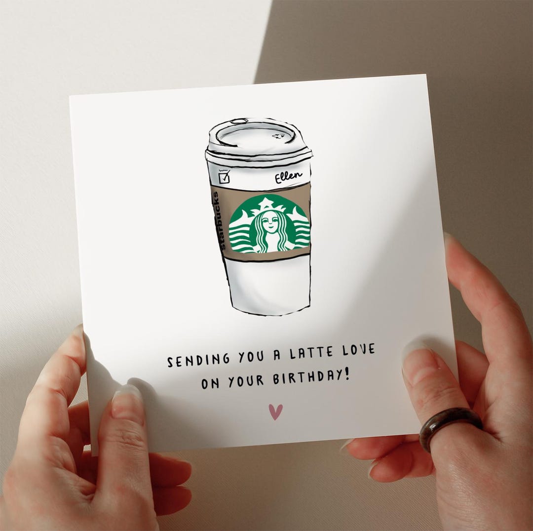 Latte Birthday Card, Personalised Coffee Card, Coffee Pun Birthday Card ...