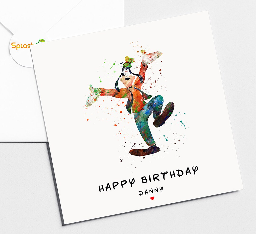 Goofy Birthday Card, Personalised Card, Card for Son, Card for Grandson ...