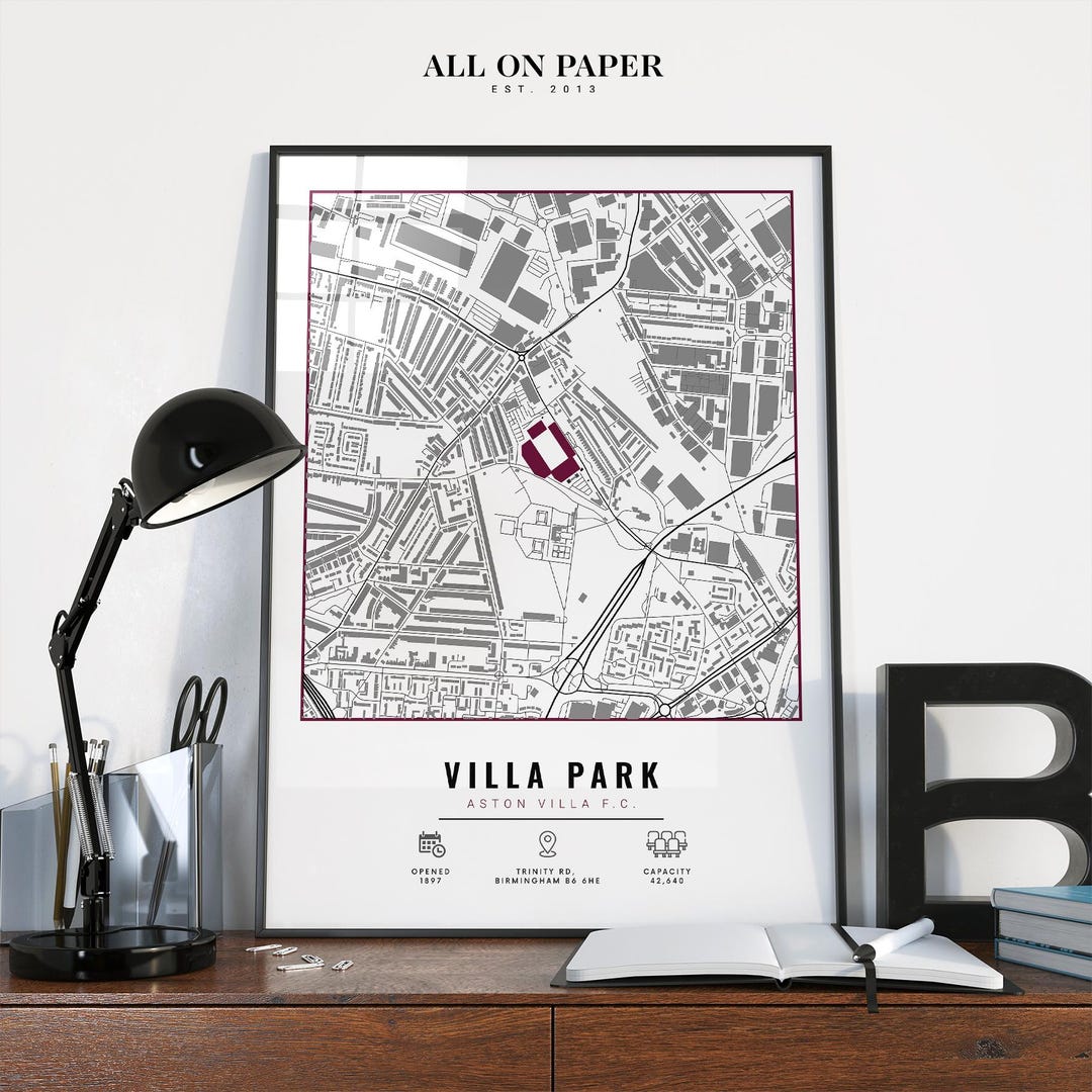 Football Stadium Print, City Print, Map Prints Any Team Club Map ...
