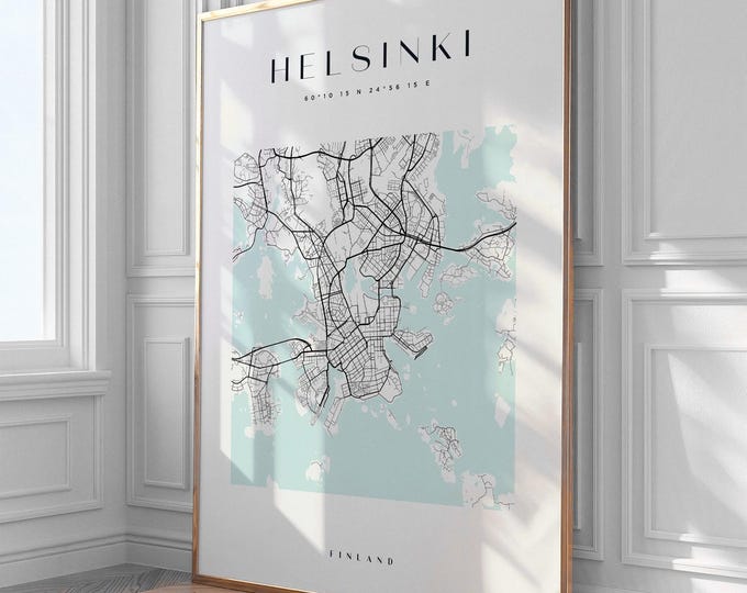 HELSINKI INFO MAP - Helsinki, Finland - Minimalist Map of Helsinki ...