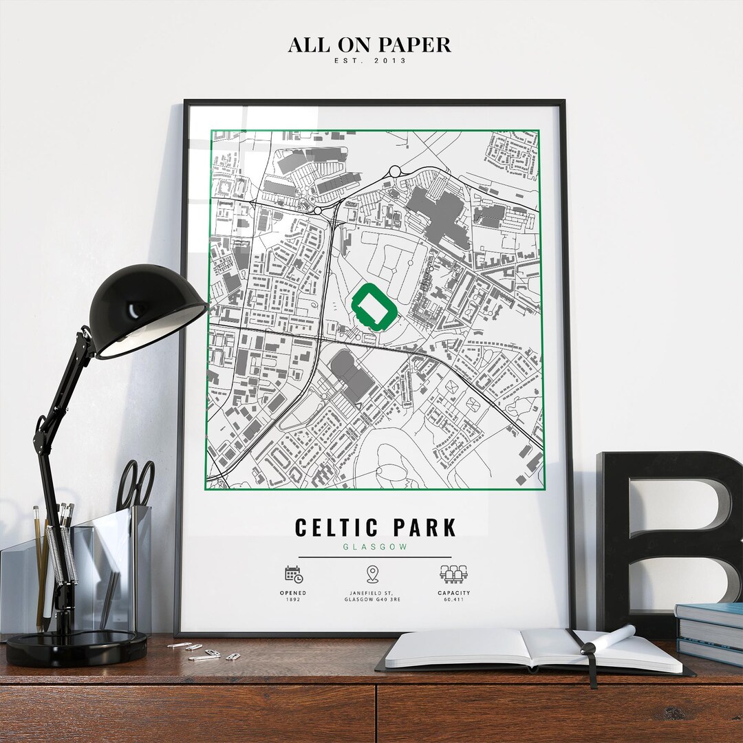 Football Stadium Print, City Print, Map Prints Any Team Club Map ...