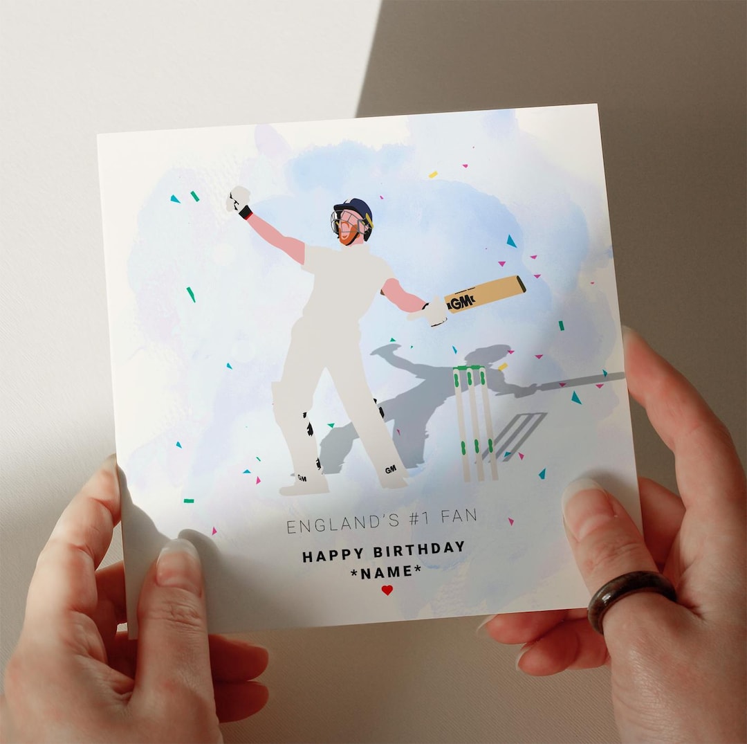 England Cricket Birthday Card, Personalised Card, Card for Son, Card ...