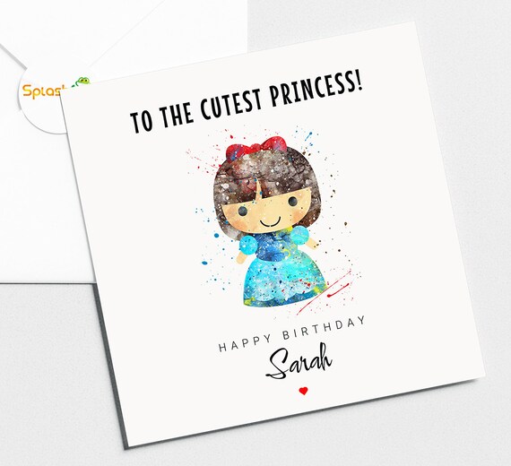 Baby Snow White Birthday Card Personalised Card Card for - Etsy