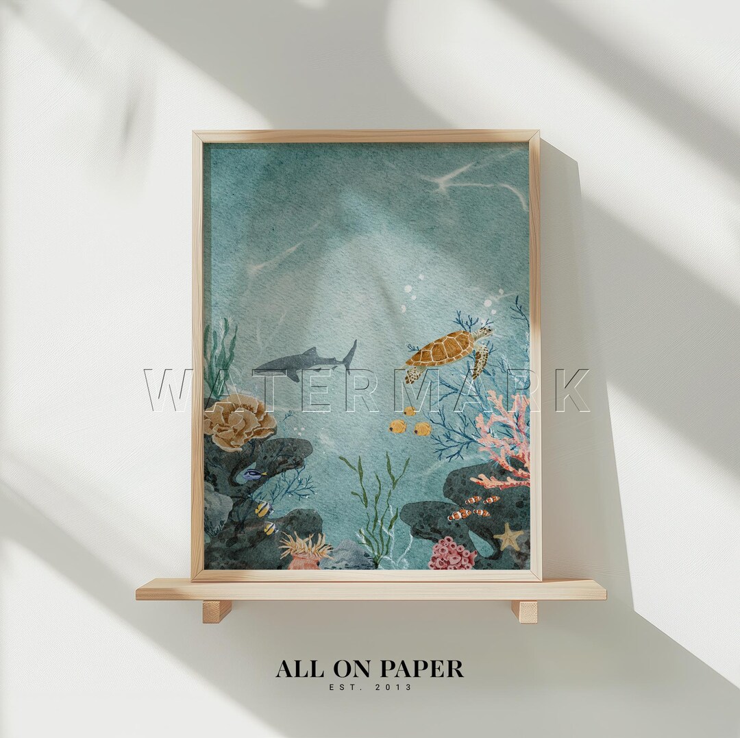 OCEAN Sea Coral Reef Animals Print, Nursery Print, Children's Nursery ...