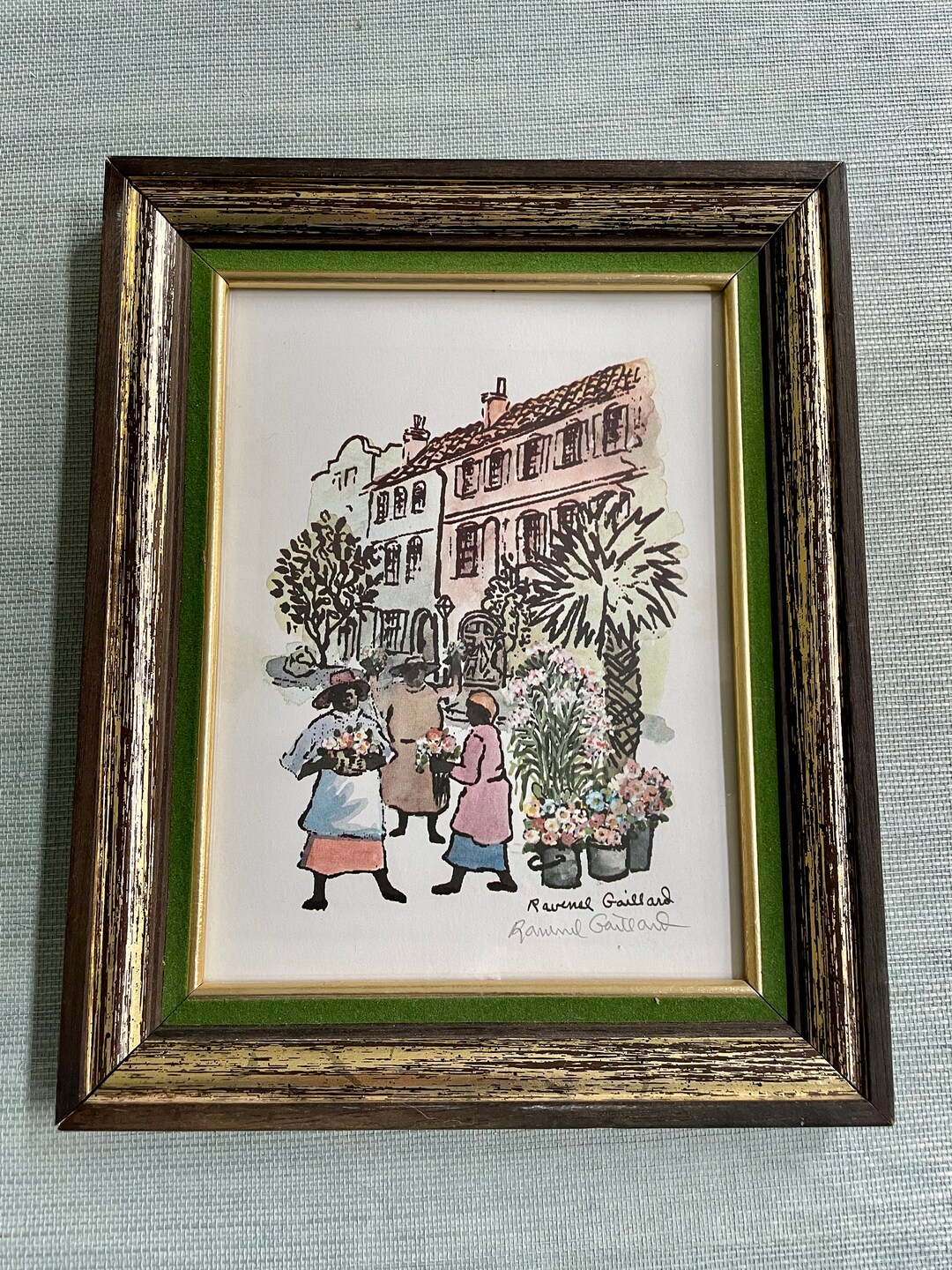 Ravenel Gaillard . Flower Ladies at Rainbow Row . Pencil Signed ...