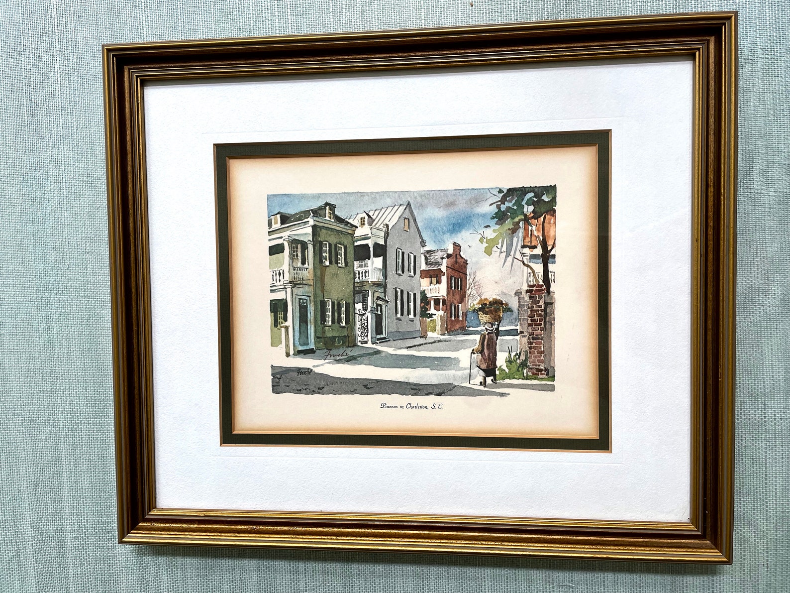 Charleston Art . Virginia Fouché . "piazzas in Charleston" . Lithograph ...