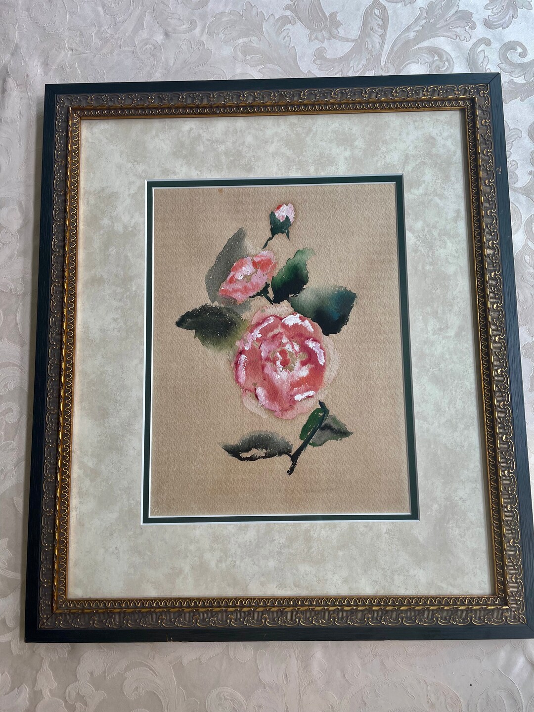 Watercolor Print . Mid-century Watercolor . Camellia Flower Watercolor ...