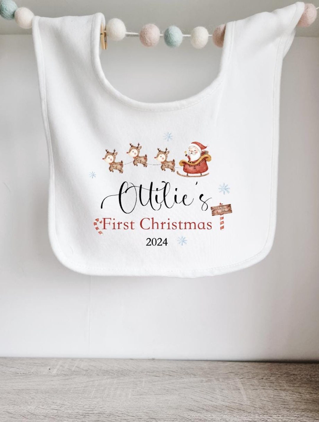 Personalised Christmas Bib, 1st Christmas, First Christmas, Christmas ...