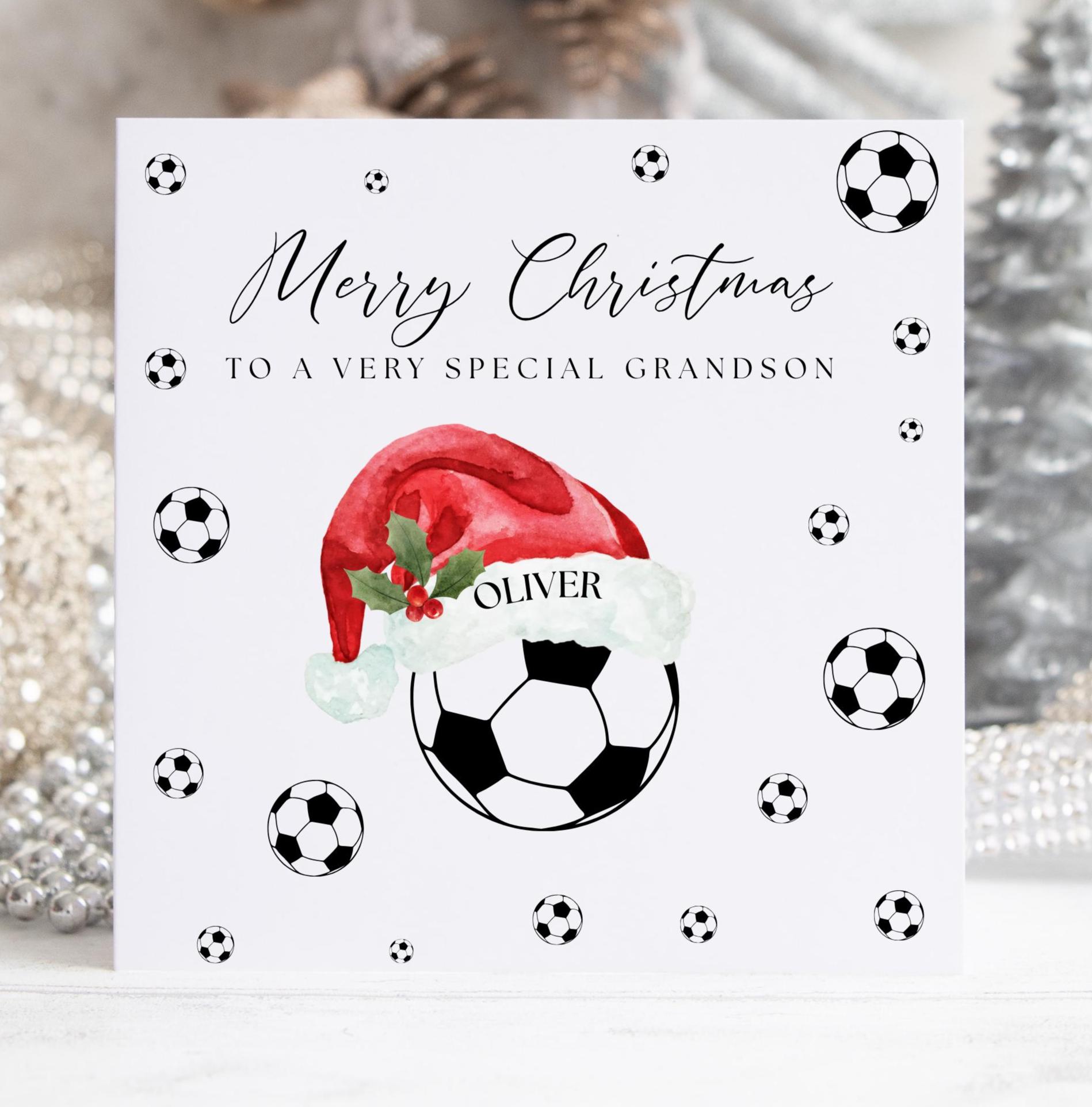 Personalised Football Christmas Card, Football Card, Kids Christmas ...